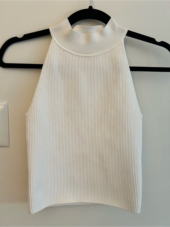Quince | Tops | Quince White Ribbed Mockneck Halter Tank | Poshmark